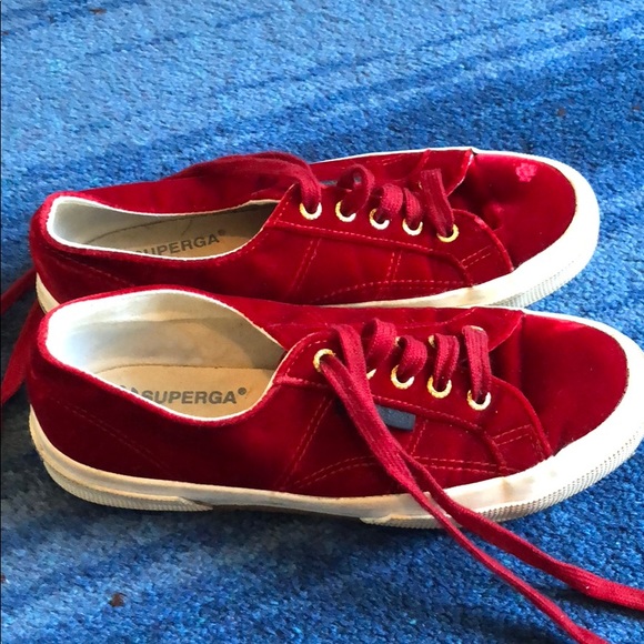 Superga | Shoes | Red Velvet Superga Sneaker | Poshmark